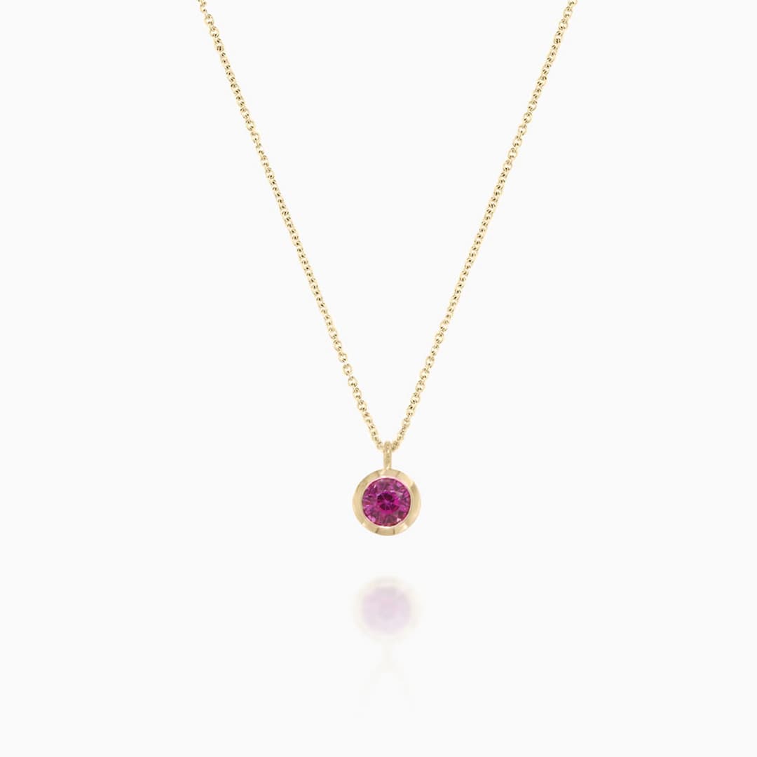Ruby Bezel Pendant – Maidor Jewelry