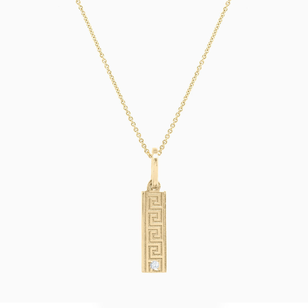 Greek Key Gold Pendant Necklace – Maidor Jewelry