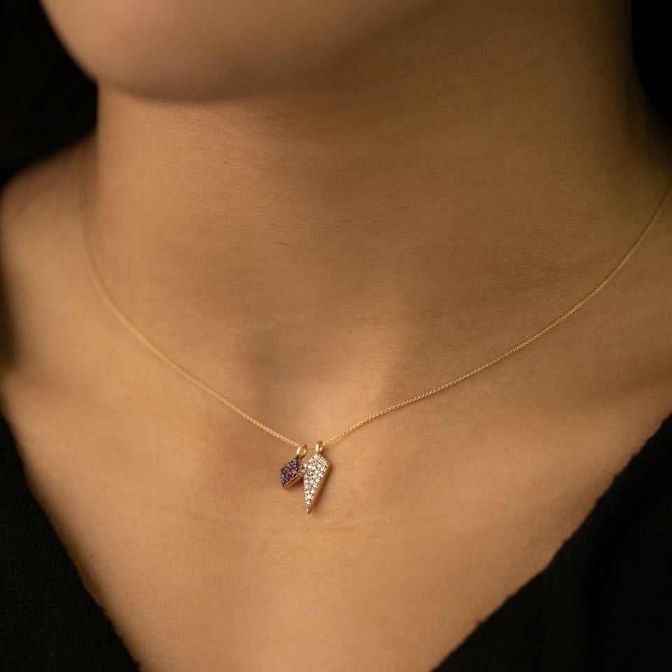 Diamond and Ruby Geometric Pendants Necklace – Maidor Jewelry